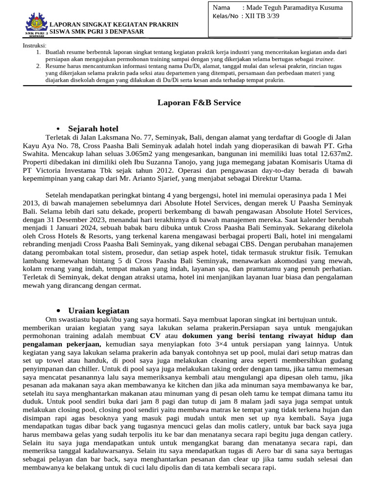 Laporan Teguh - Real | PDF