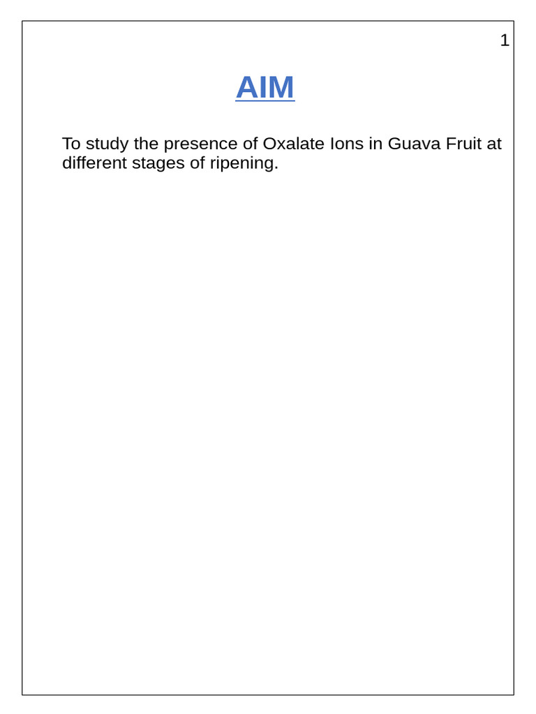 Oxalate Ion Levels in Ripening Guava | PDF | Titration | Chemistry