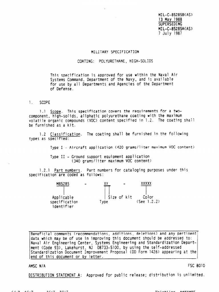MIL-C-85285B (Polyurethane) | PDF