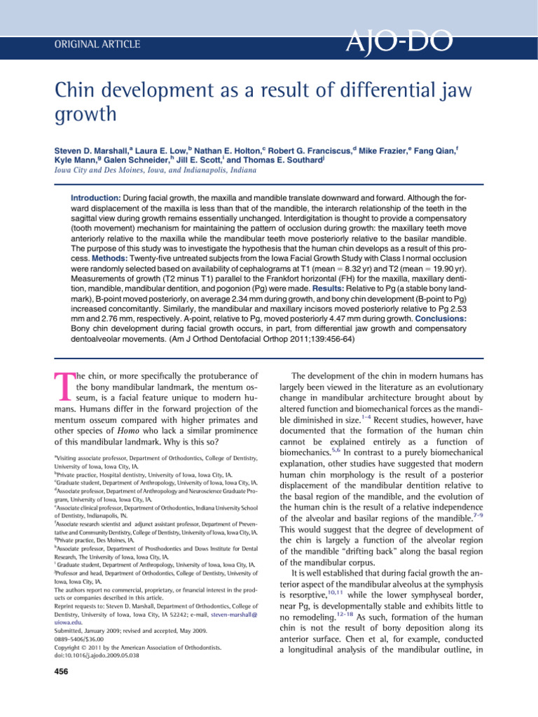 7 Chin Development As A Result of Differential Jaw | PDF | Dentistry ...