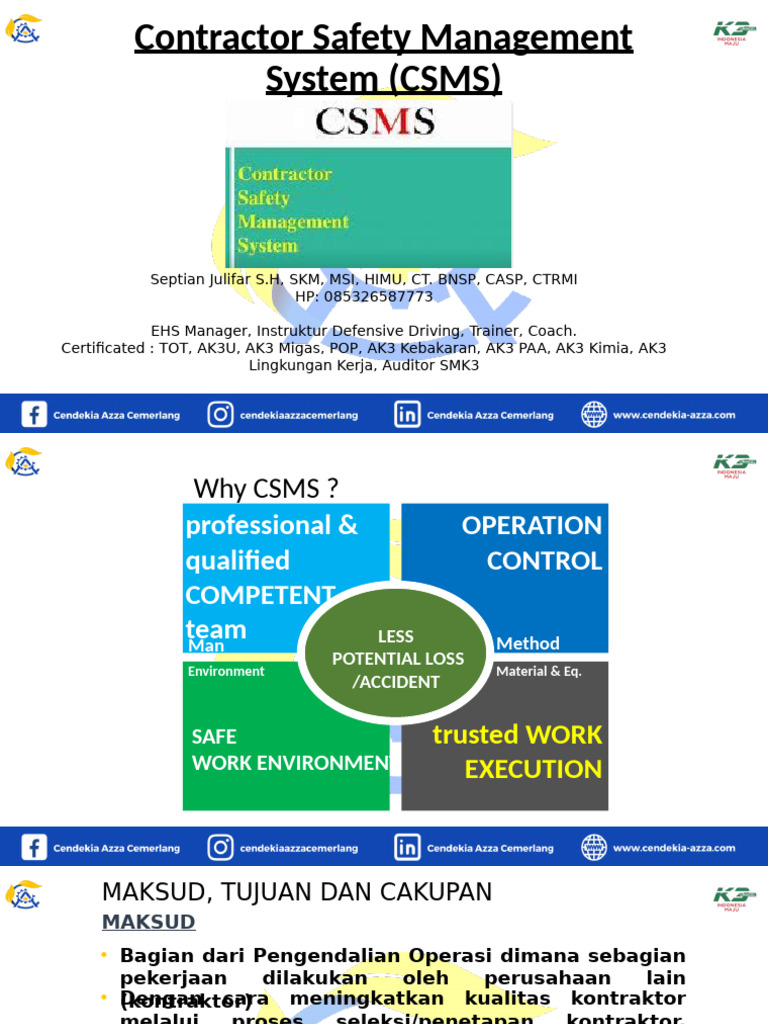 Contractor Safety Management System (CSMS) | PDF