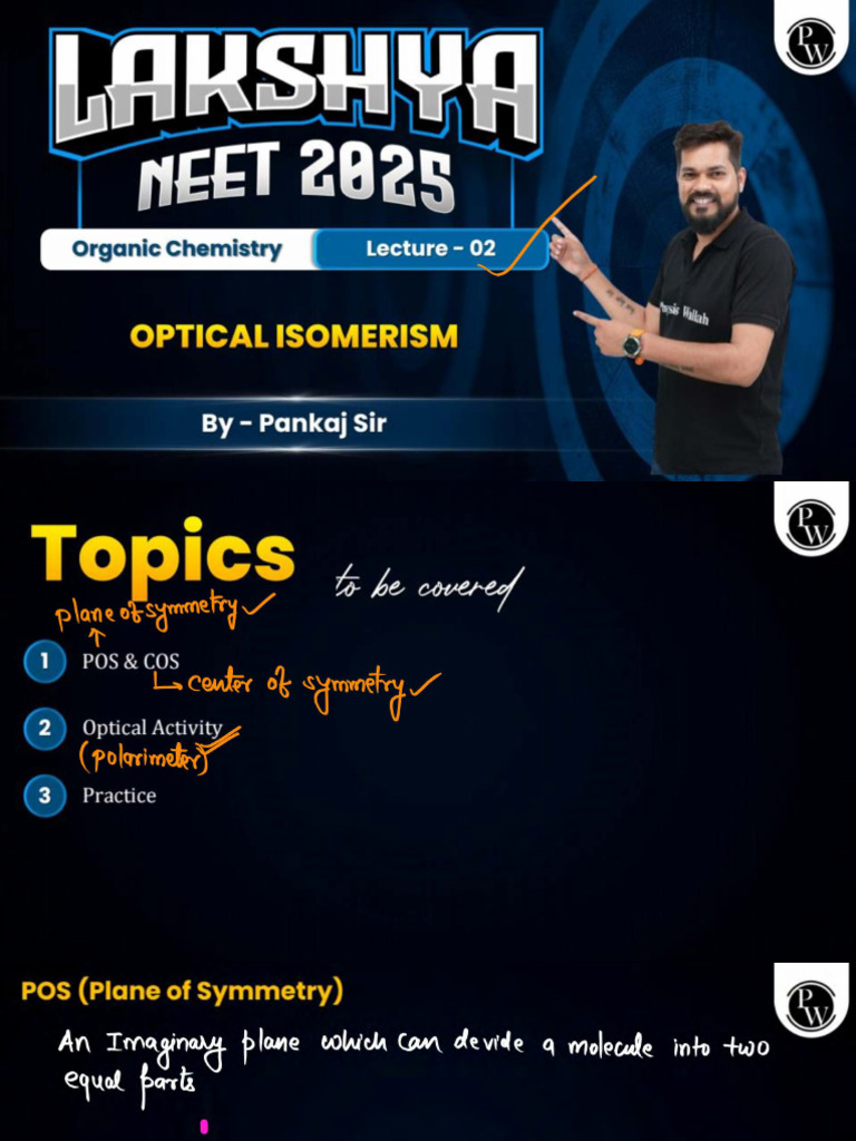 Optical Isomerism 02 Class Notes Lakshya NEET ...