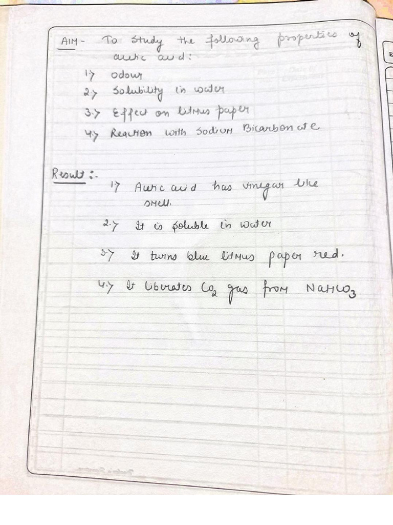 Chem Experiment Acetic Acid | PDF