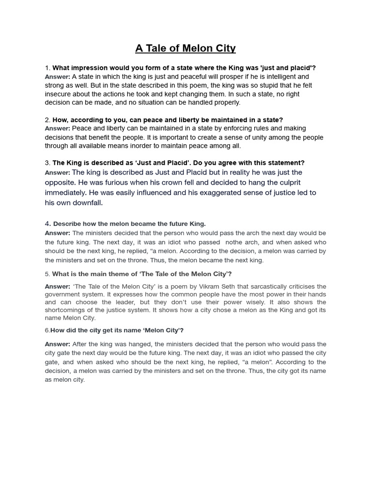 A Tale of Melon City | PDF