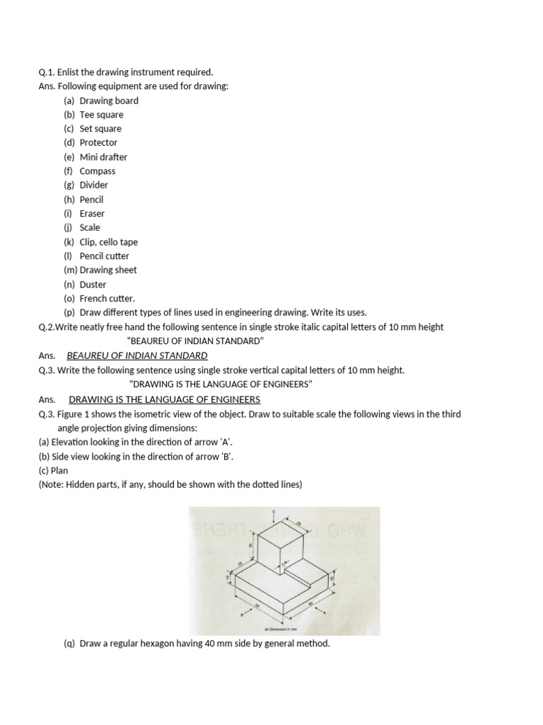 engineering graphics | PDF | Drawing | Euclidean Geometry