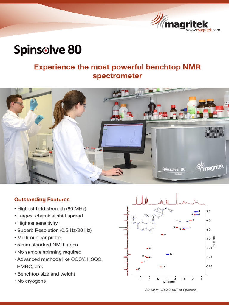 80 MHz Benchtop NMR Spectrometer | PDF | Two Dimensional Nuclear ...