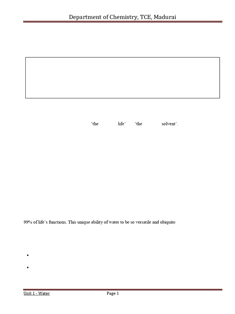 Water Chemistry: Importance & Properties | PDF | Hydroxide | Water