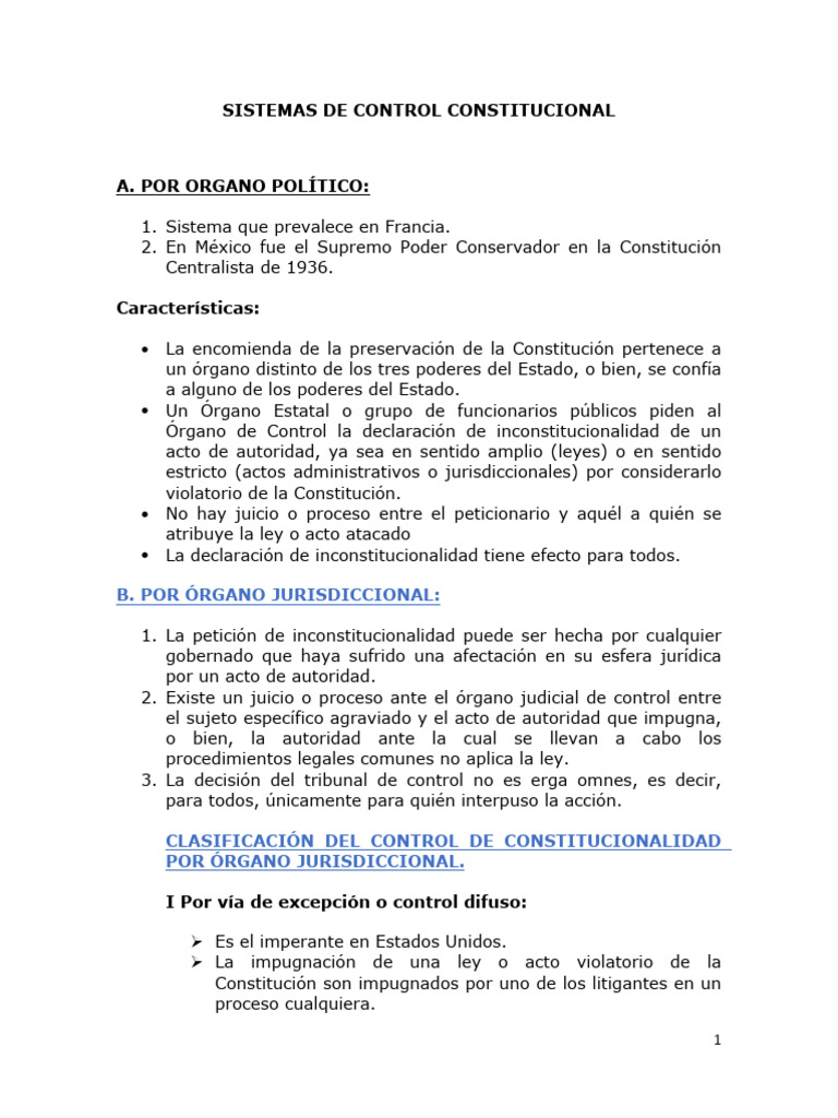 Sistemas de Control Constitucional | PDF | Gobierno | Justicia