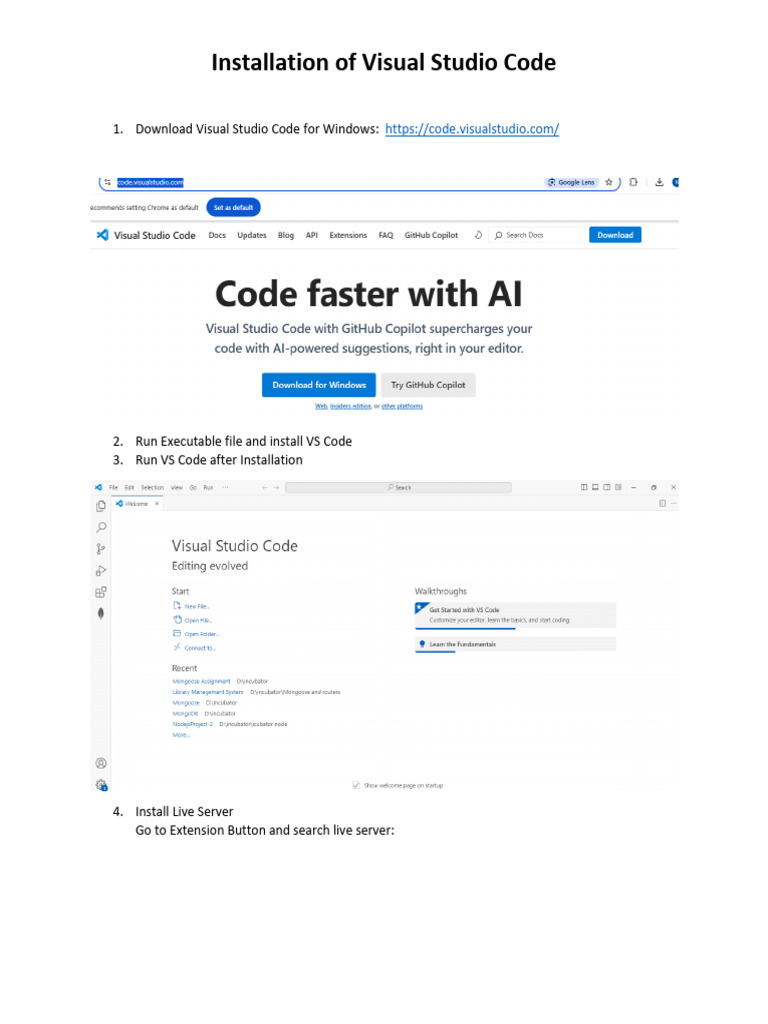 Installation of Vs Code | PDF