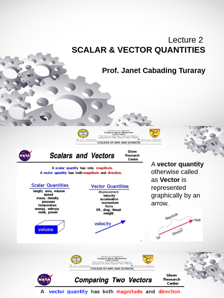 General Physics Lecture 2 Scalars Vectors | PDF | Euclidean Vector | Linear Algebra