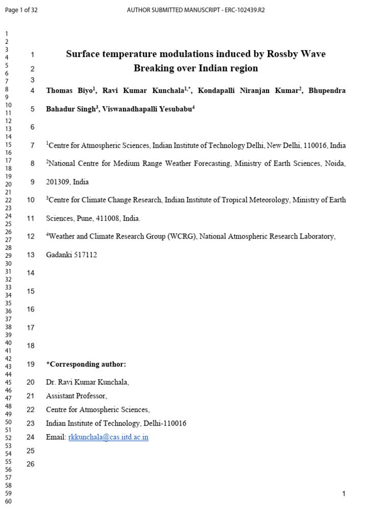 Biyo+et+al 2024 Environ. Res. Commun. 10.1088 2515-7620 Ad832f | PDF | Heat | Jet Stream