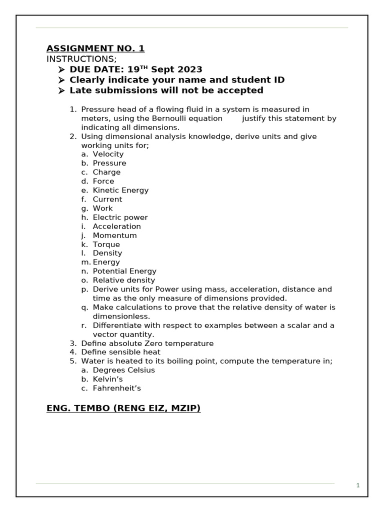 Assignment 1 Physics | PDF