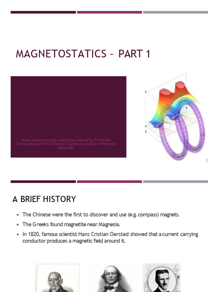 Magnetostatics - Part 1 | PDF | Magnetic Field | Magnetism