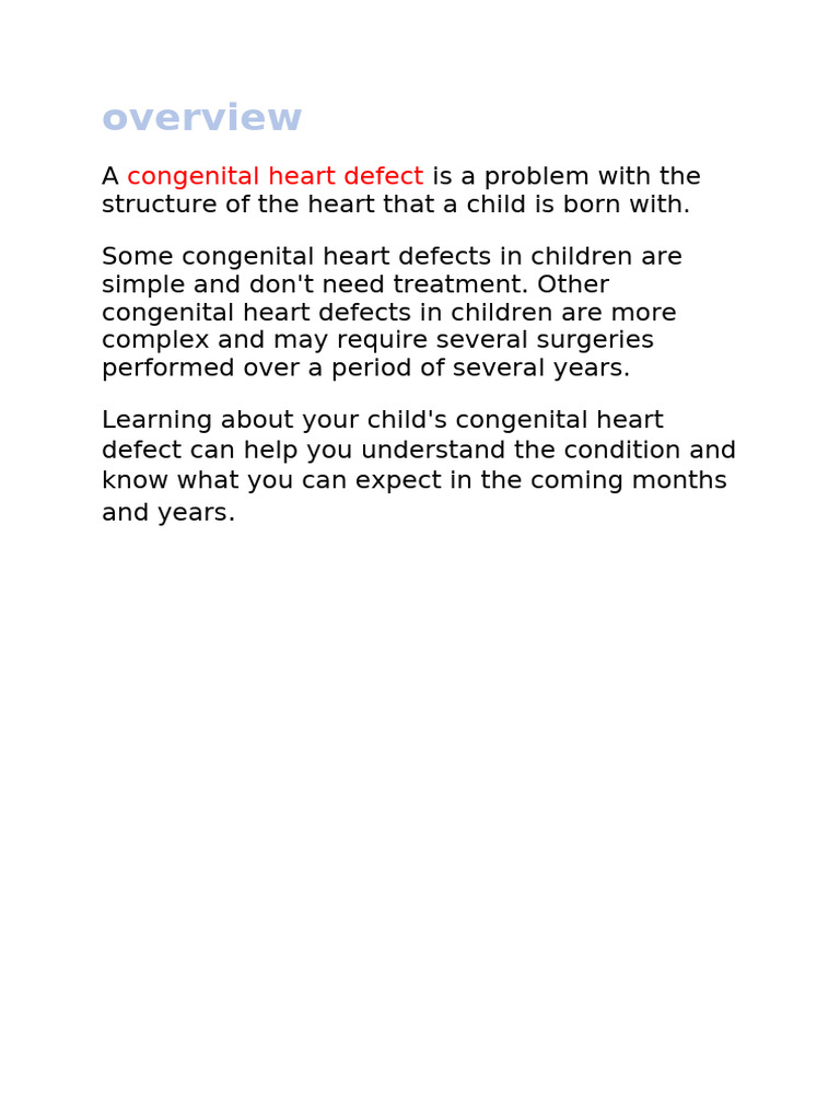 Congenital Heart Diesease in Children | PDF | Heart Valve | Congenital Heart Defect
