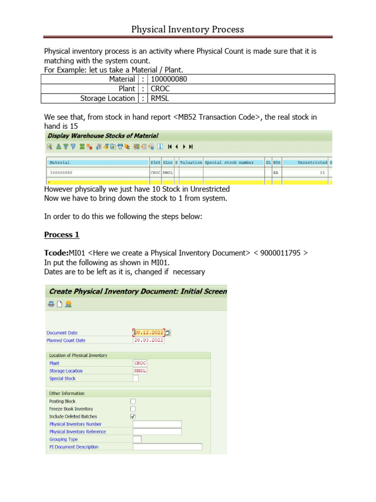 Physical Inventory Process (1) | PDF | Inventory | Logistics