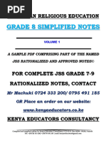 Cre Grade 8 Jss Comprehensive Notes | PDF