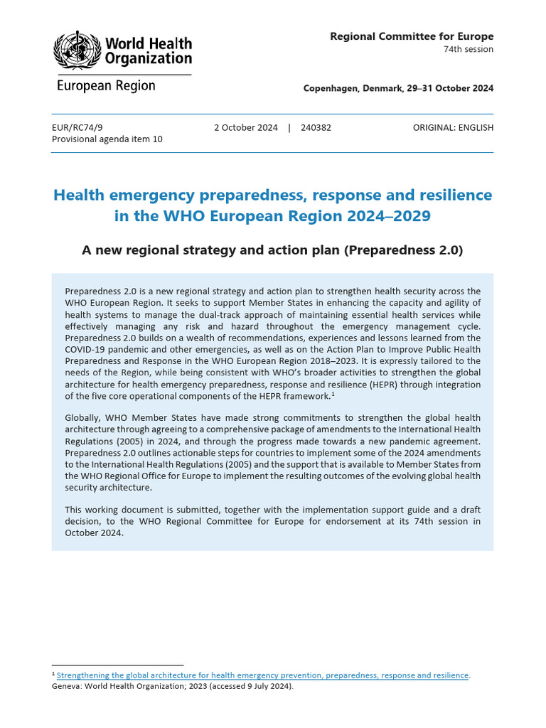 Health Emergency Preparedness 2.0 Strategy | PDF | Emergency Management ...