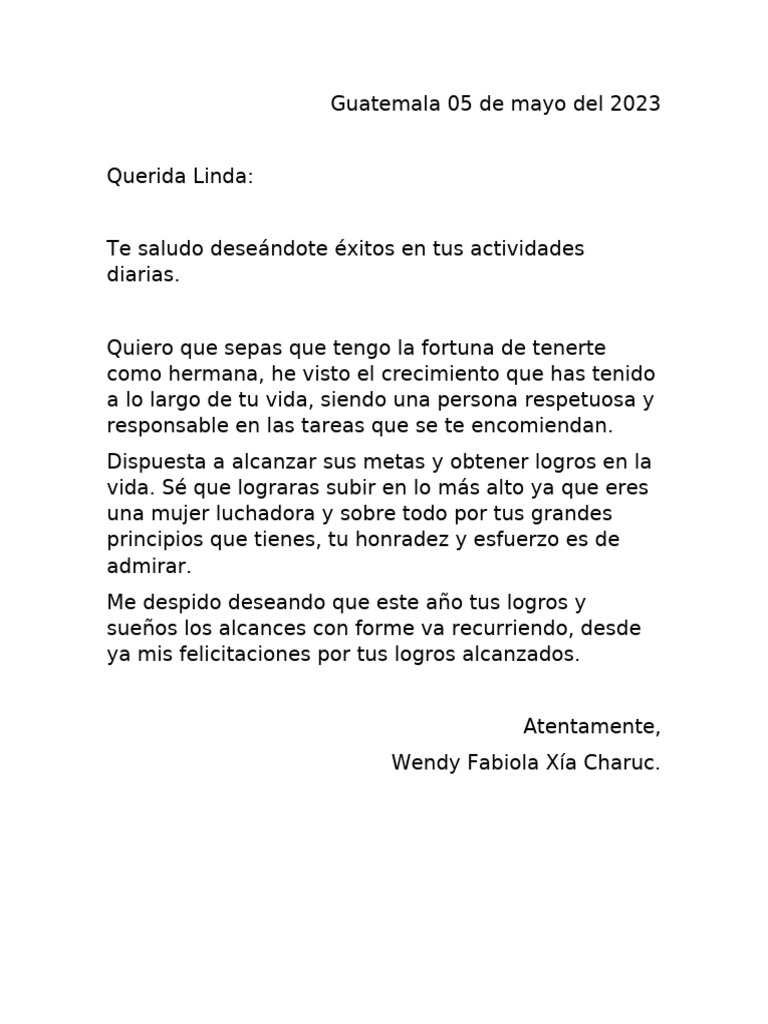 Carta de Aprecio | PDF