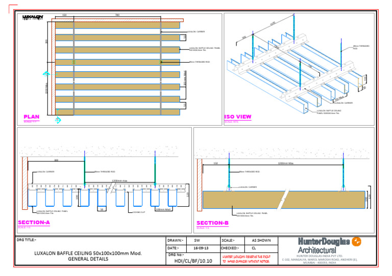 Luxalon Baffle Ceiling Panel Details | PDF