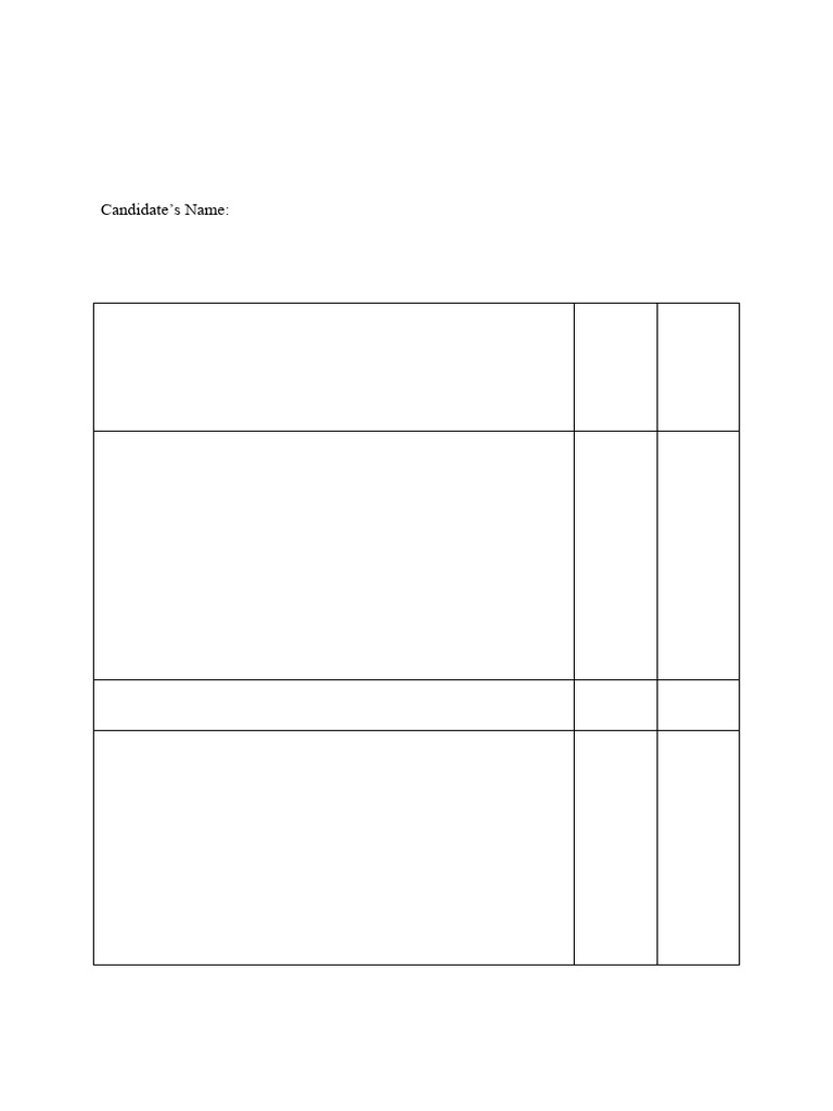 Interview Marking Sheet - Teaching Position | PDF | Skill | Teachers