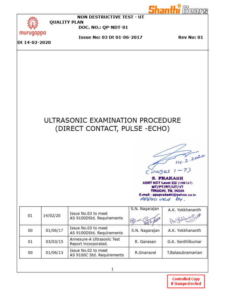 QP-NDT-01. Ut. Isuue No 03. Rev - 01. DT - 14.02.2020 - New | PDF ...
