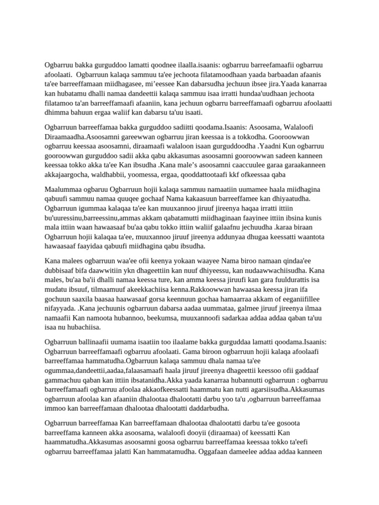 Xiinxala Waldhabbii Asoosama Dheeraa Ilkee | PDF