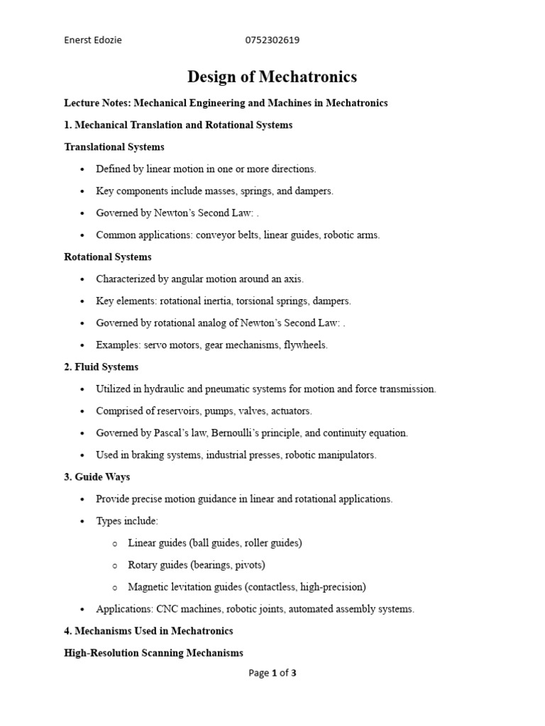 Mechatronics Design Essentials | PDF | Actuator | Machines