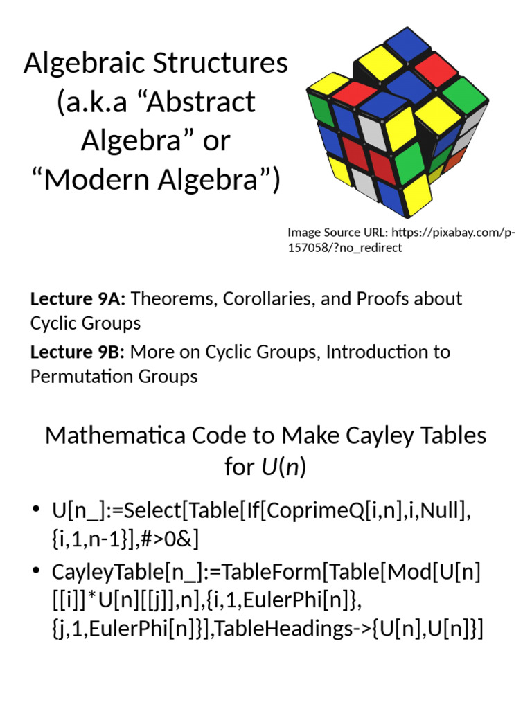 AlgebraicStructuresLecture09 Theorems Corollaries and Proofs About ...