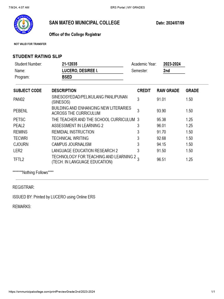 Lucero 3rd 2ndsem | PDF