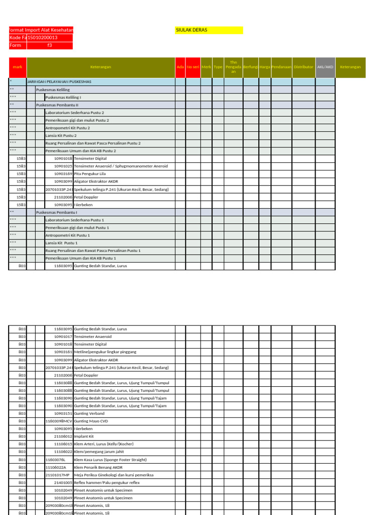 Format Import Alkes | PDF