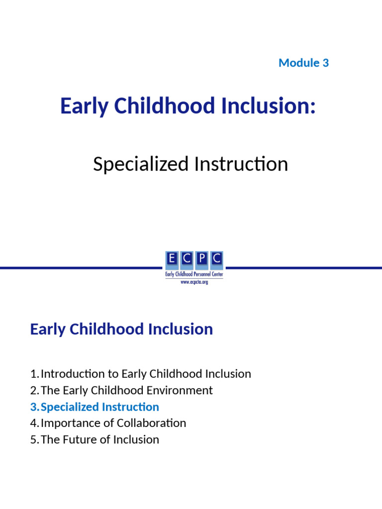 PowerPoint 3 Specialized Instruction | PDF | Special Education | Teachers