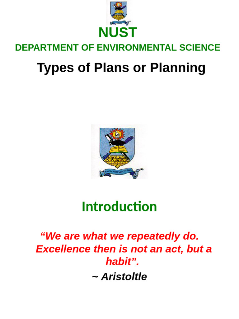 Lecture 3 - Types of Plans or Planning | PDF | Strategic Planning ...