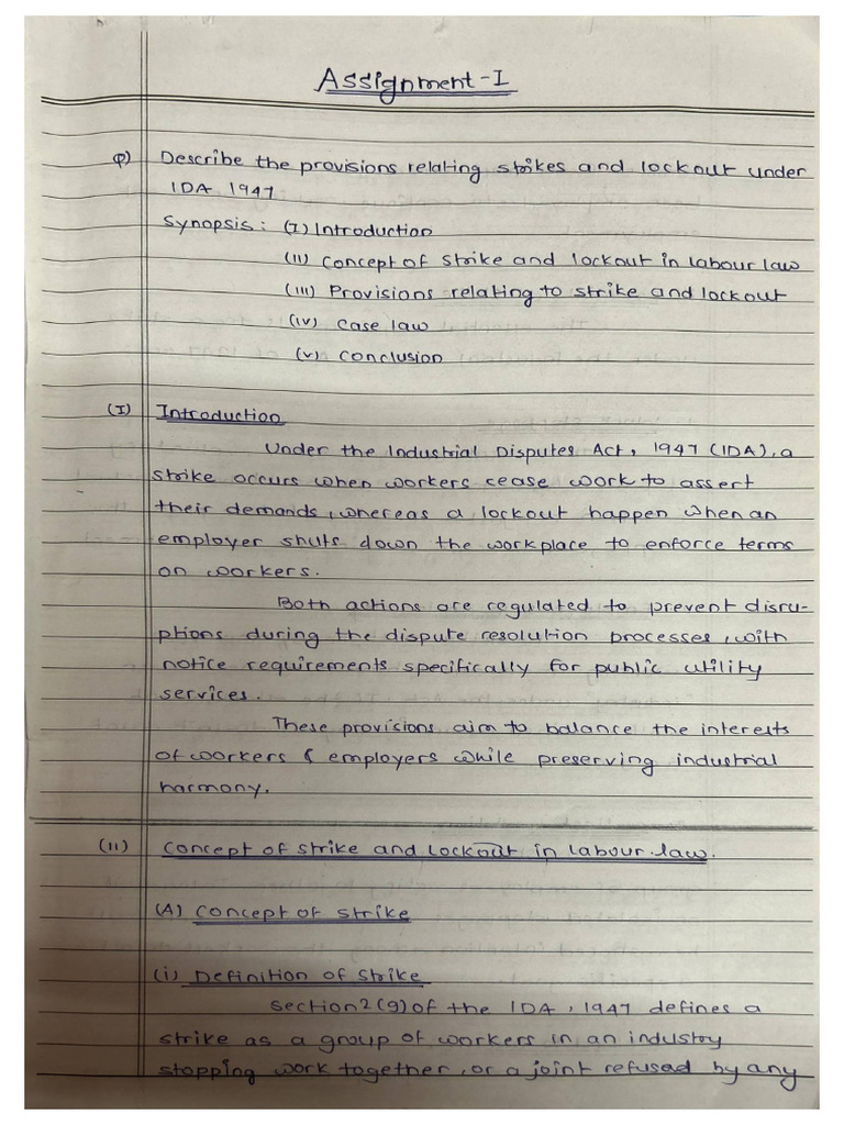 Labour Law Assignments | PDF