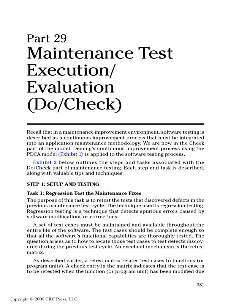 Maintenace Test Execution | PDF | Software Testing | Software