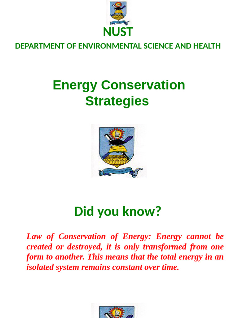 Lecture 8- Energy Conservation Strategies | PDF