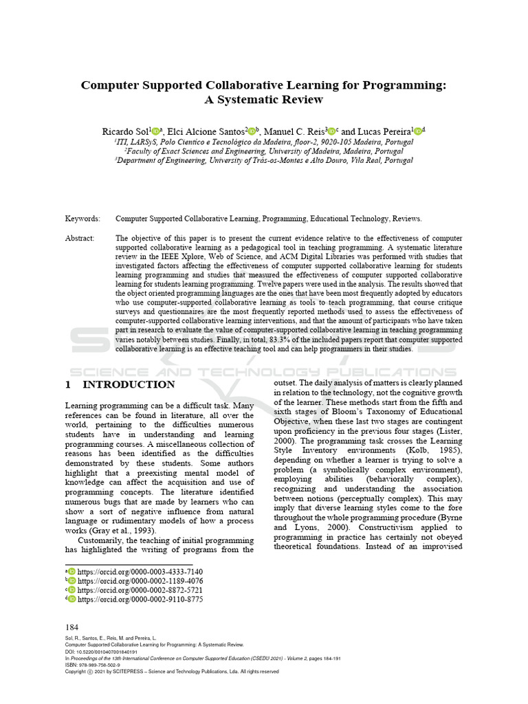 Computer_Supported_Collaborative_Learnin | PDF | Computer Programming | Learning