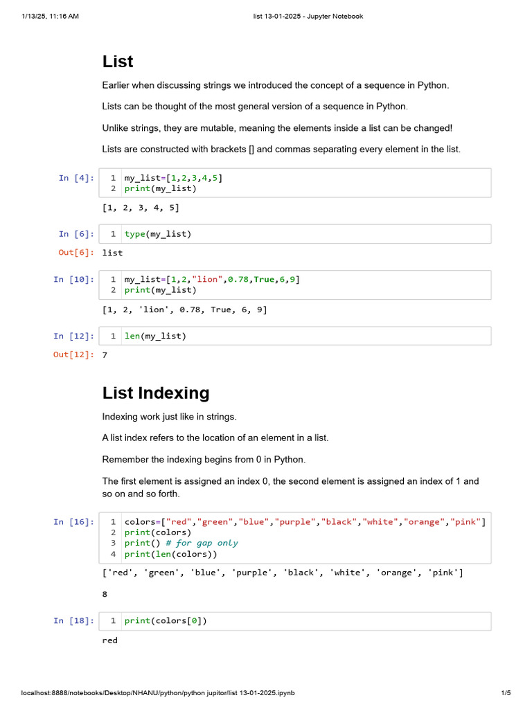 list 13-01-2025 - Jupyter Notebook | PDF | String (Computer Science) | Software Engineering