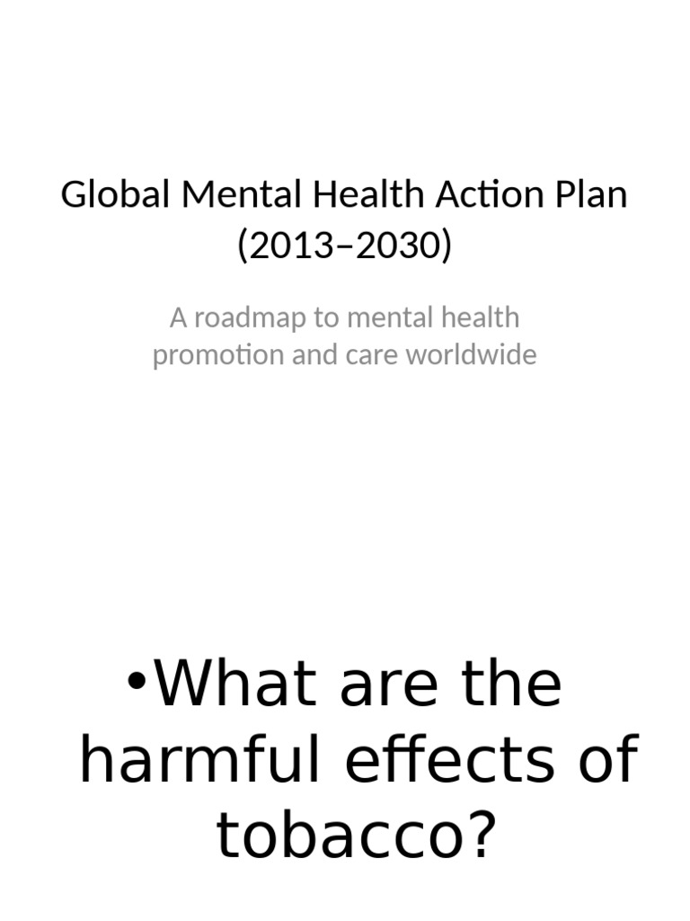 Global Mental Health Action Plan 2013-2030 | PDF | Mental Health | Alcoholism