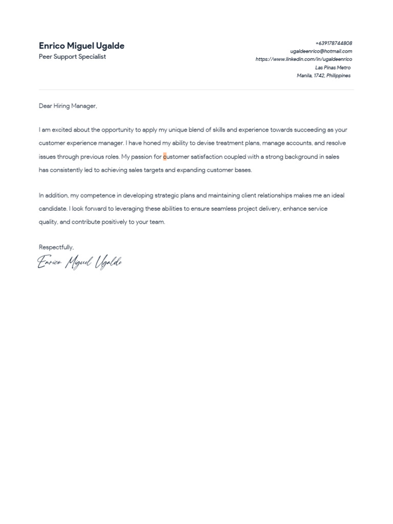 Updated Cover letter | PDF