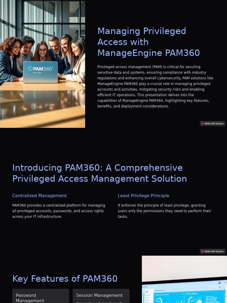 Managing Privileged Access With ManageEngine PAM360 | PDF | Cloud Computing | Computer Security
