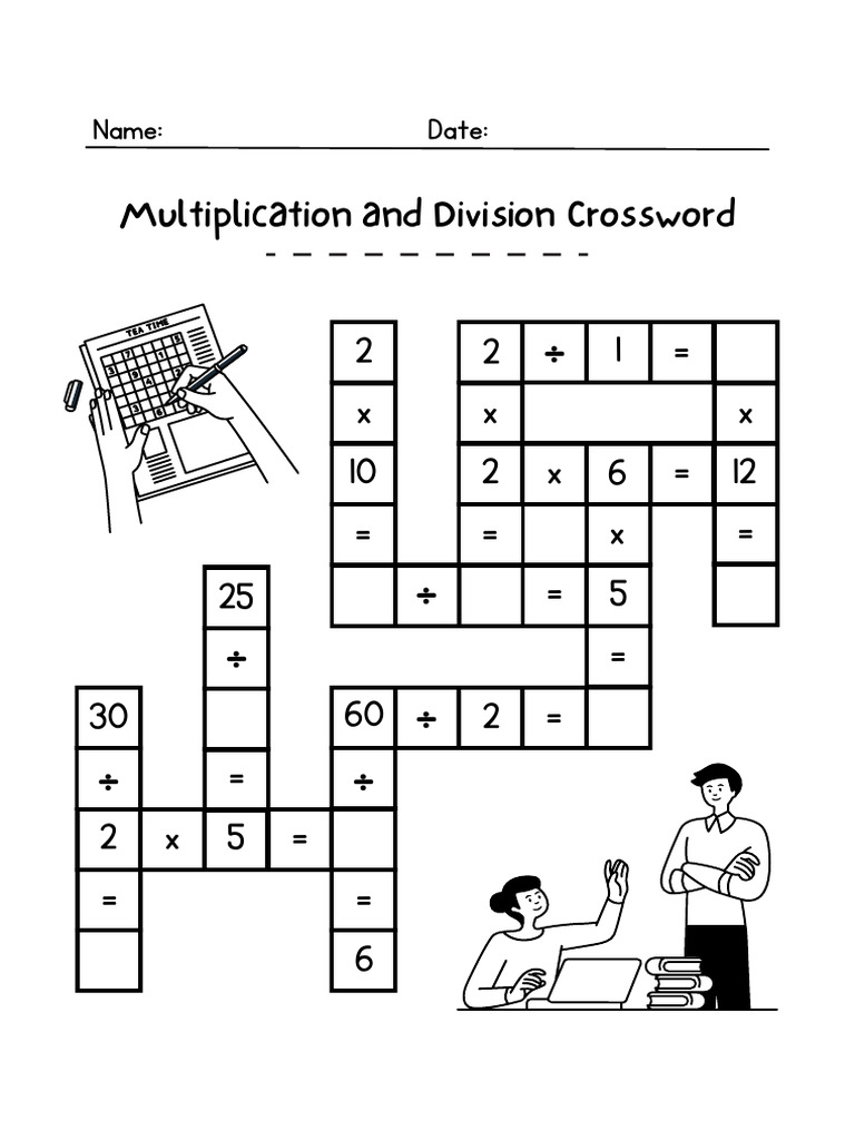 Math Crossword: Multiplication & Division | PDF