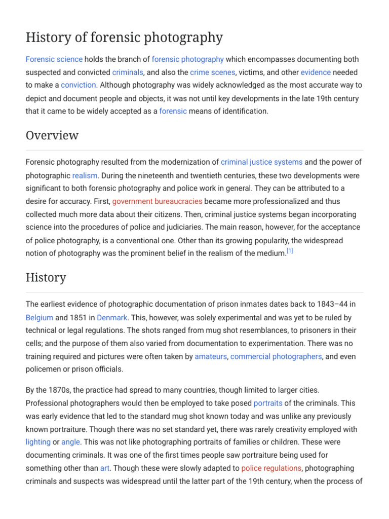 Evolution of Forensic Photography | PDF | Criminology | Criminal Justice