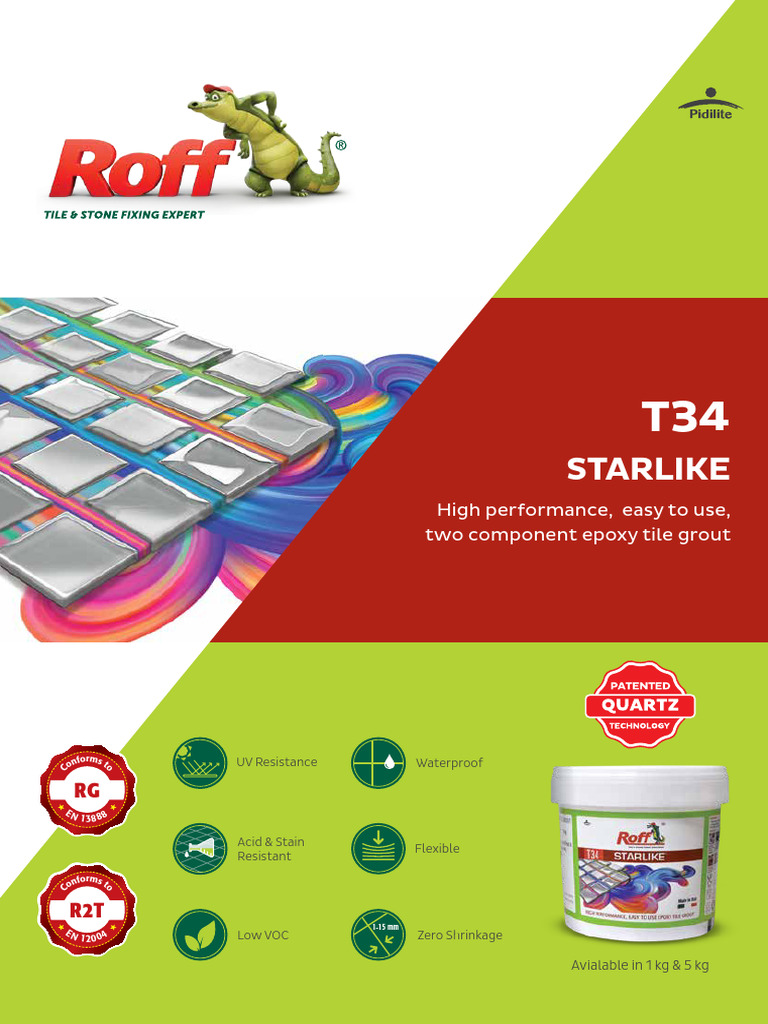 ROFF STARLIKE EPOXY GROUT-TDS-download | PDF | Epoxy | Tile