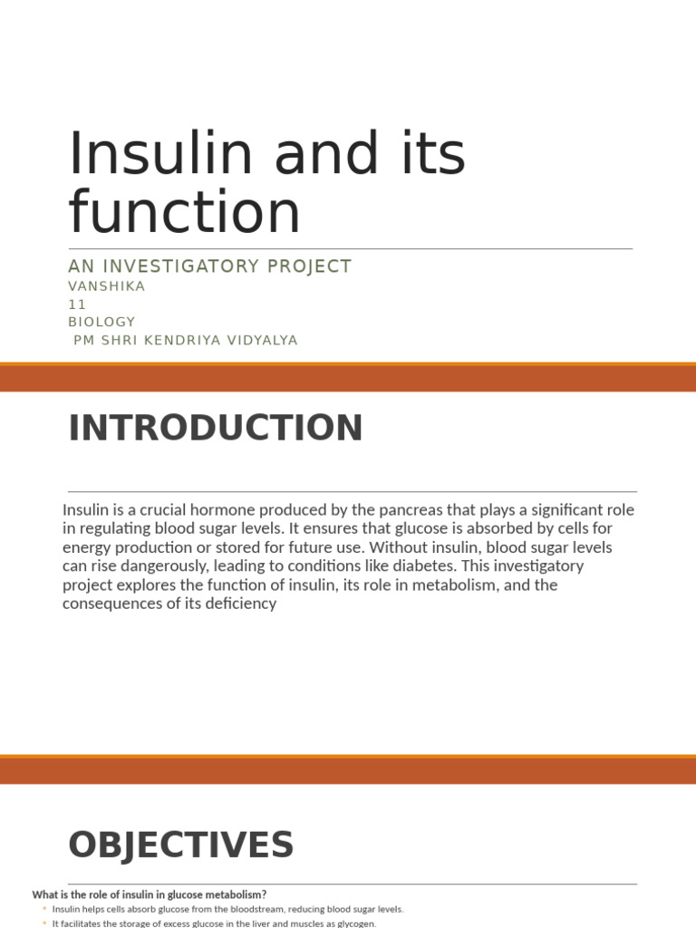 Insulin and Its Function | PDF | Diabetes | Insulin