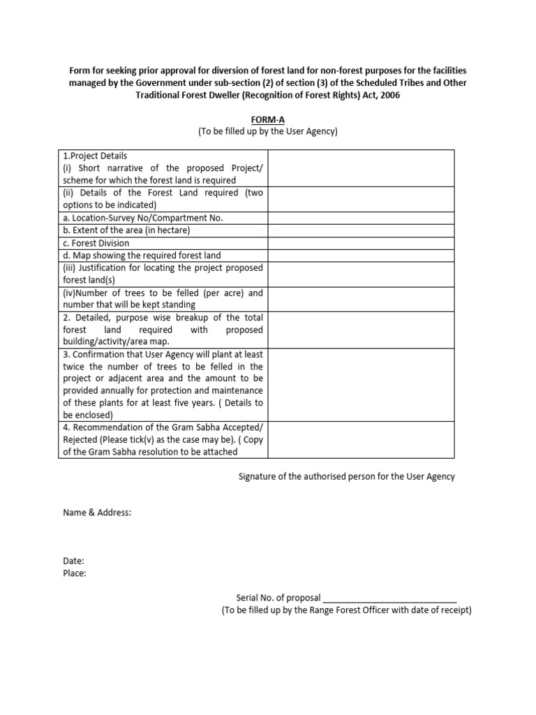 Forest Land Diversion Approval Form | PDF