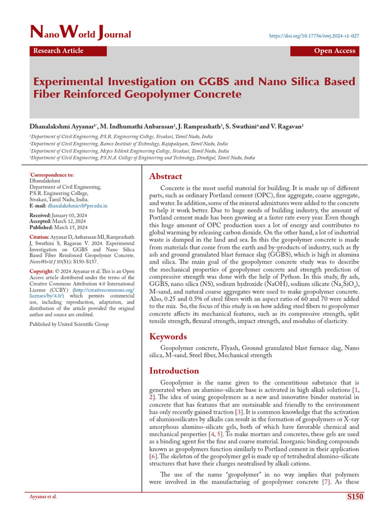 nano world | PDF | Strength Of Materials | Concrete