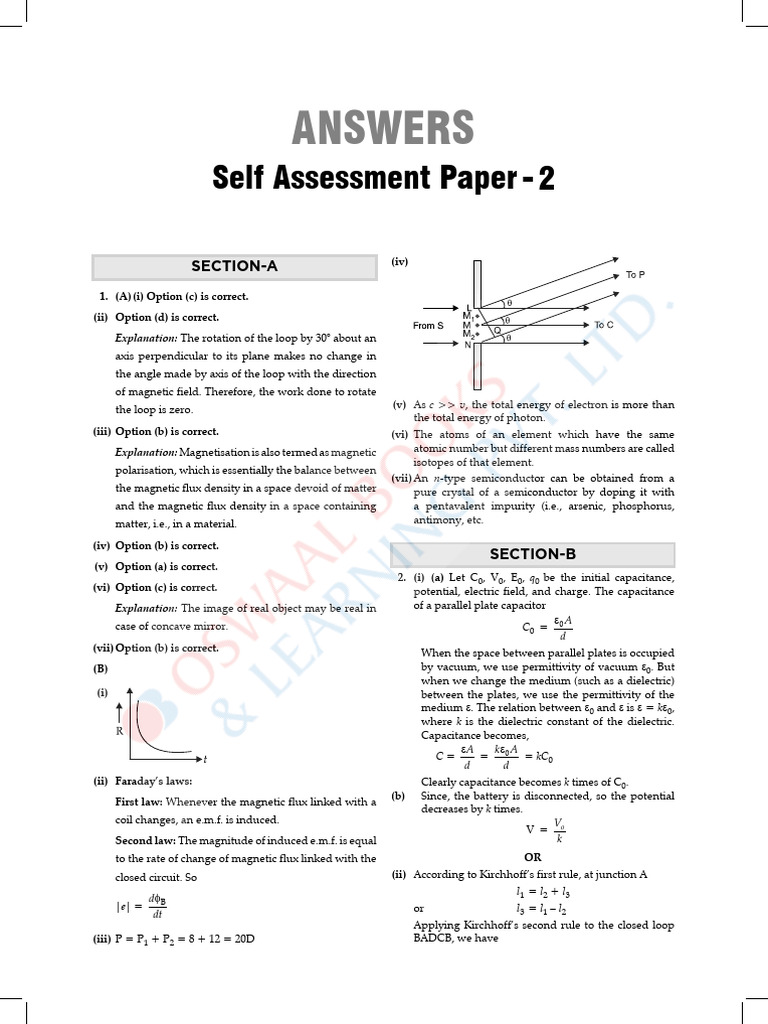 Https App - Oswaalbooks.com Download Sample-Qp Subsolution 177self Assessment Paper-2 | PDF ...