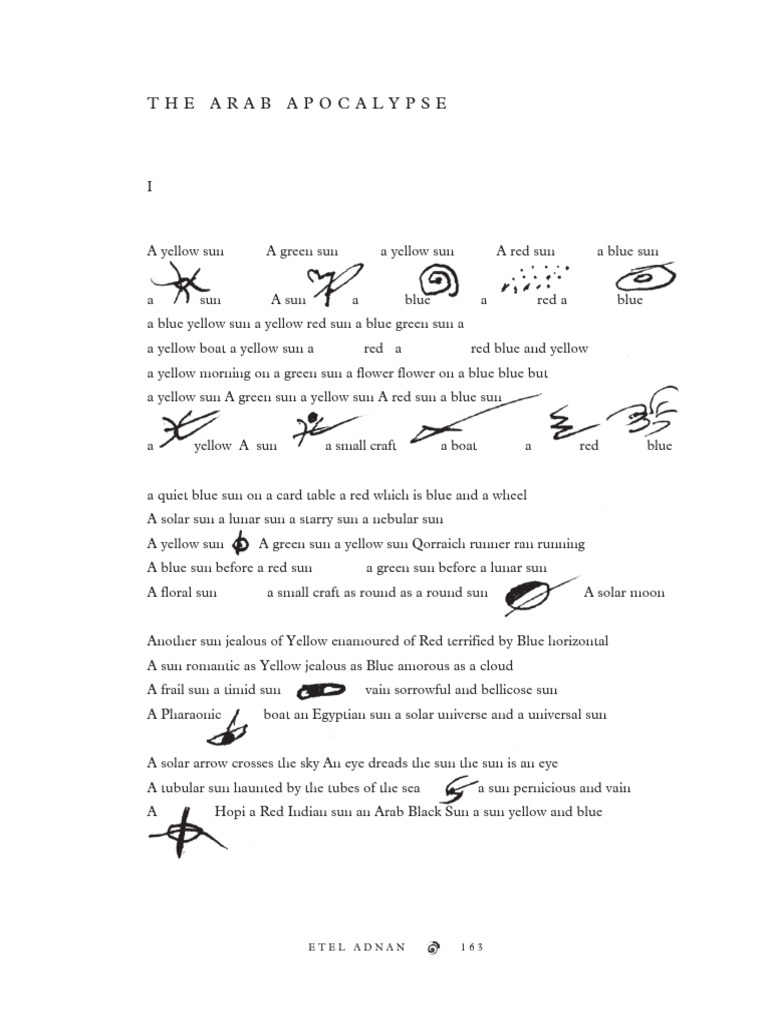 Etel Adnan, The Arab Apocalypse | PDF | Sun