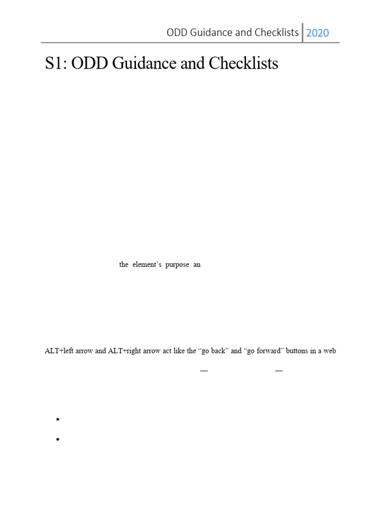 ODD Guidance and Checklists 2020 | PDF | Variable (Computer Science ...