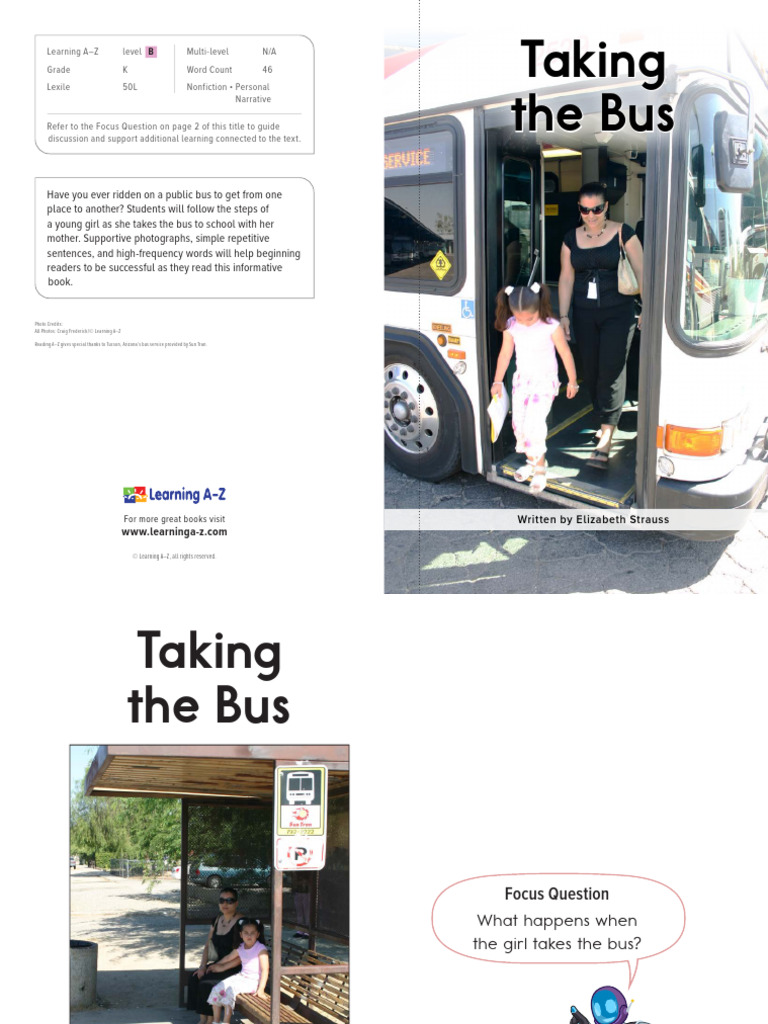 Bus Ride to School: Level B Book | PDF | Bus Transport | Public Transport